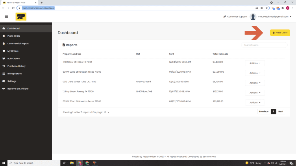 How to order a report on REsolv - Repair Pricer