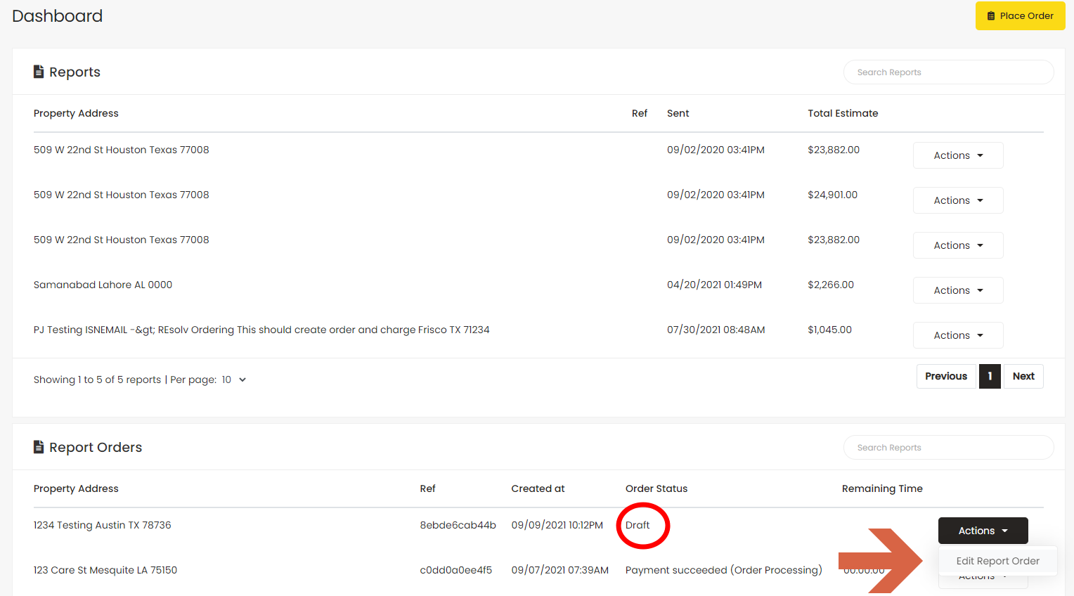 My order says it is in DRAFT status. What does that mean? - Repair Pricer